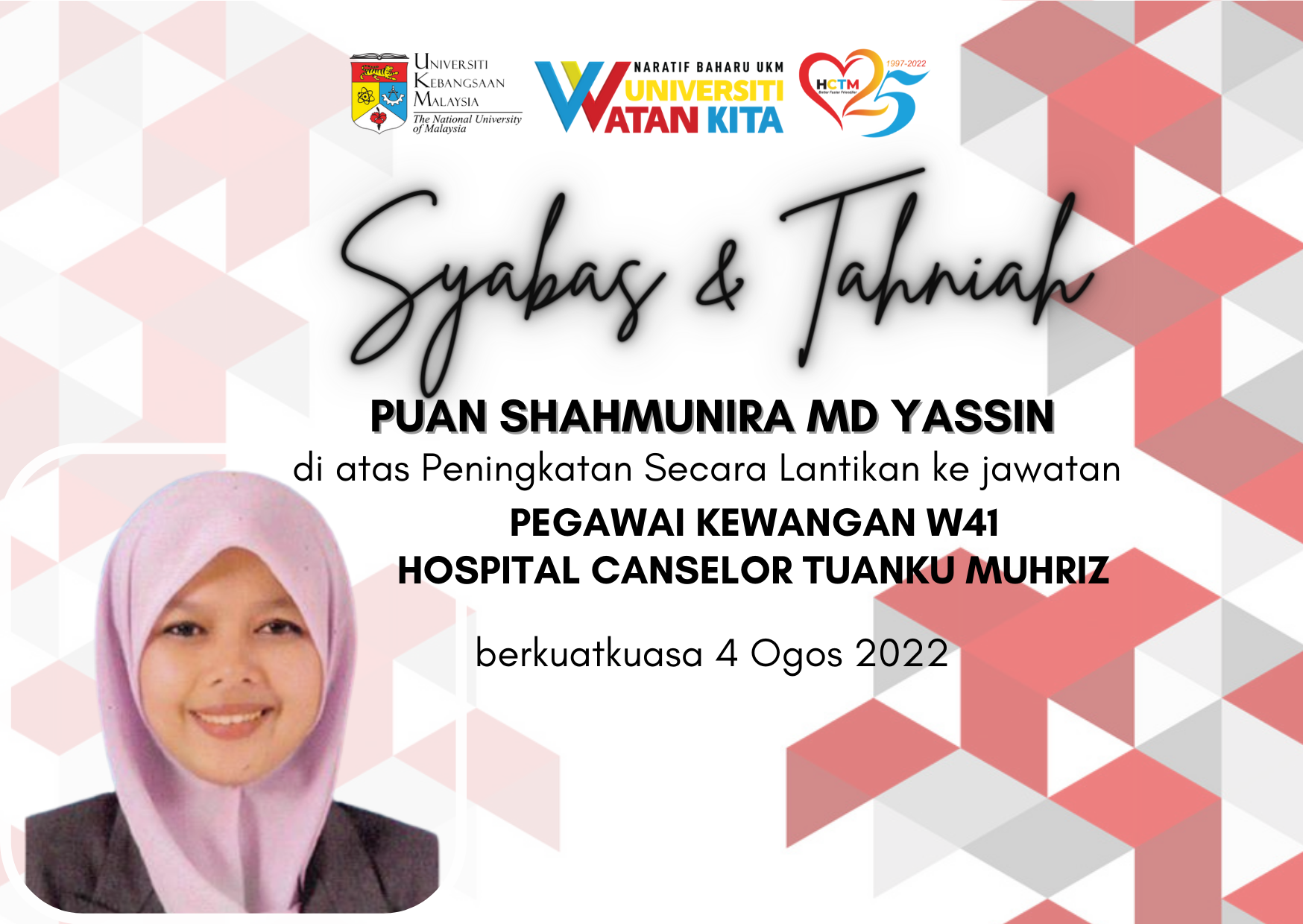 Syabas & Tahniah Lantikan Jawatan dan Kenaikan Pangkat – Jabatan Kewangan