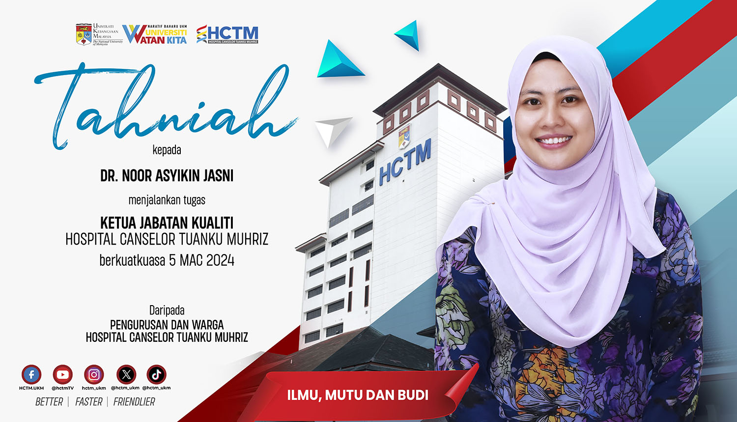 TAHNIAH: DR. NOOR ASYIKIN JASNI – Jabatan Kualiti