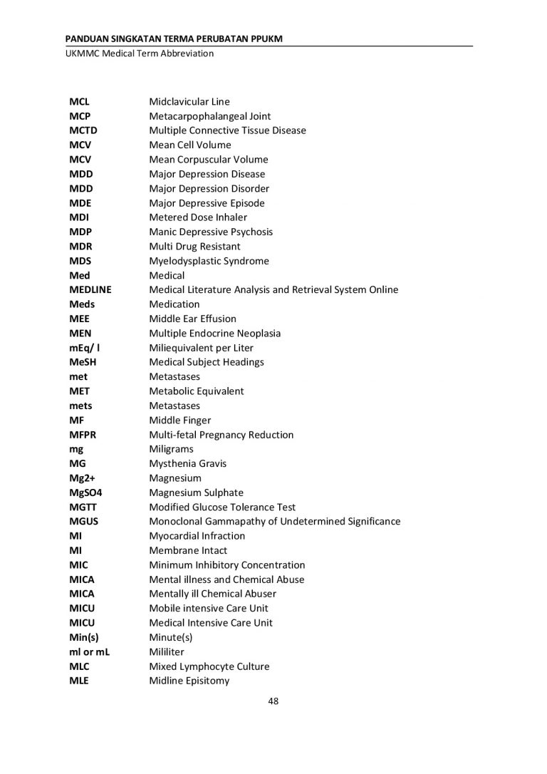 M – Maklumat Kesihatan