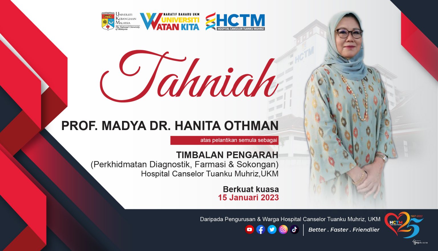 Tahniah Prof. Madya Dr. Hanita Othman Atas Pelantikan Semula Sebagai ...