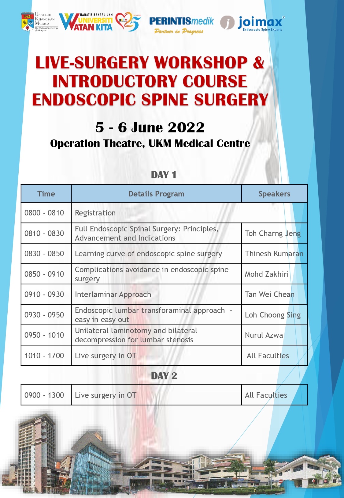Introductory Endoscopic Spine Surgery & Live-Surgery Workshop – Jabatan ...